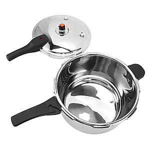 LUCKDANO Stainless Steel Pressure Cooker, Multifunctional with Safety Valve, 80KPA, Handle, Cooking Pot for Fast Efficient Cooking (4L)