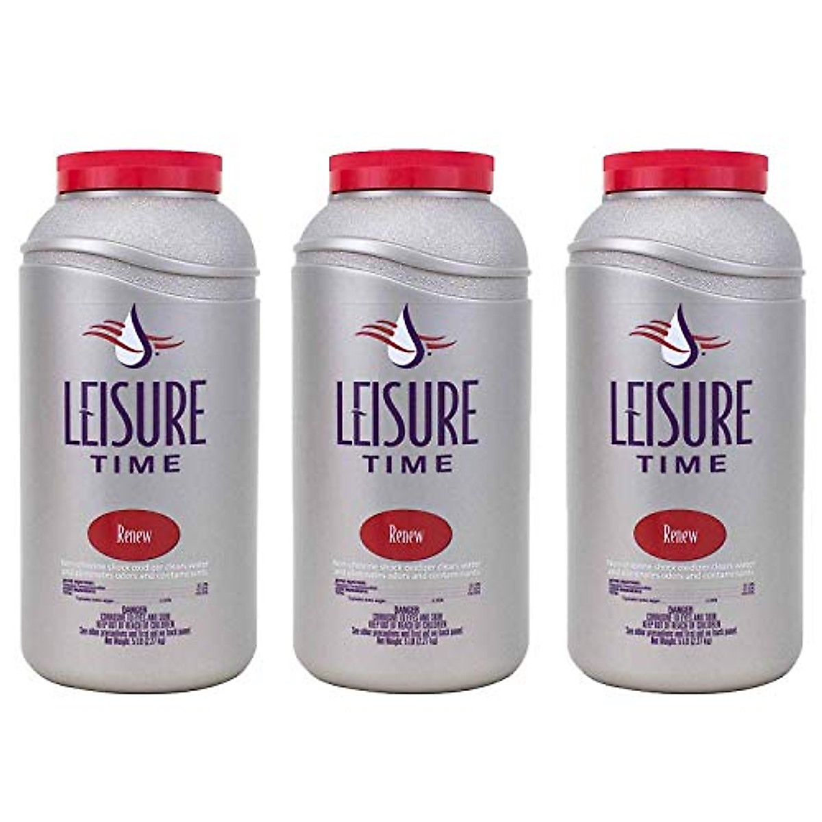 Leisure Time Renew Granular Spa Hot Tub Shock Oxidizer Chemicals, 5 Lbs (3 Pack)