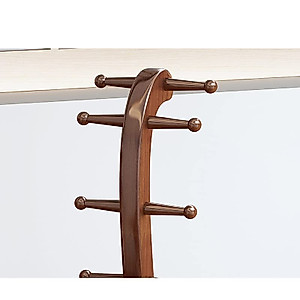 LUKEO Wooden Wall Entrance Floor Standing Coat Rack Clothes Garment Rack Wardrobe Hat Stand Furniture (Color : E, Size : As shown)