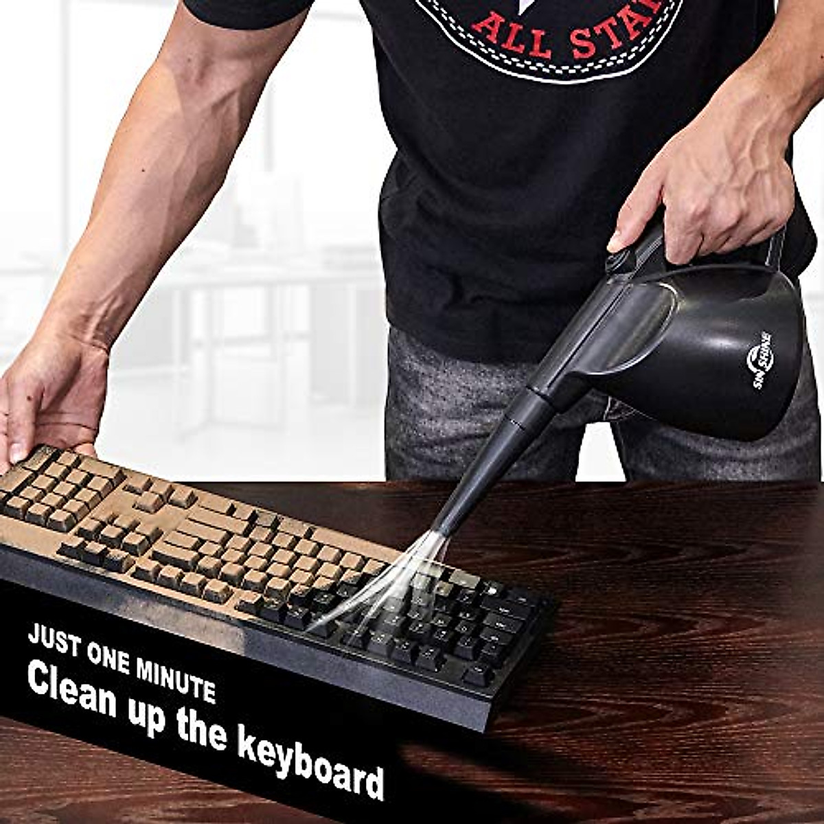 SIN SHINE - Compressed Air 3.0- Multi-Use Electric Air Duster for Cleaning Dust, Hairs, Crumbs, Scraps for Laptop, Computer, Replaces Compressed Air Cans (AD01-Black)