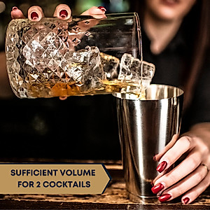 BARIANTTE Weighted Boston Cocktail Shakers, Bartender Shaker Large, Boston Shaker Set Extra Large Cocktail Shaker, Drink Shaker Bar Shakers Bartending, 28OZ & 18OZ Stainless Steel Professional Shaker