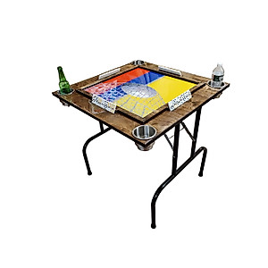 The Kitchen Zone Custom Domino Table with Flag - Anti-scrash and Water-Resistant(Legs Included)