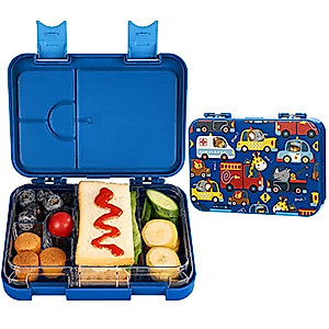 AOHEA Bento Lunch Box for Kids: BPA Free Kids Bento Box Toddler Lunch Box for Daycare or School (Blue)