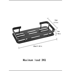 1pc Wall Mounted Punch-free Bathroom Storage Rack,Shower Caddy Shelf, Bathroom Shower Rack, Stainless Steel Suction Cup Toilet Rack, Toilet Organizer Rack