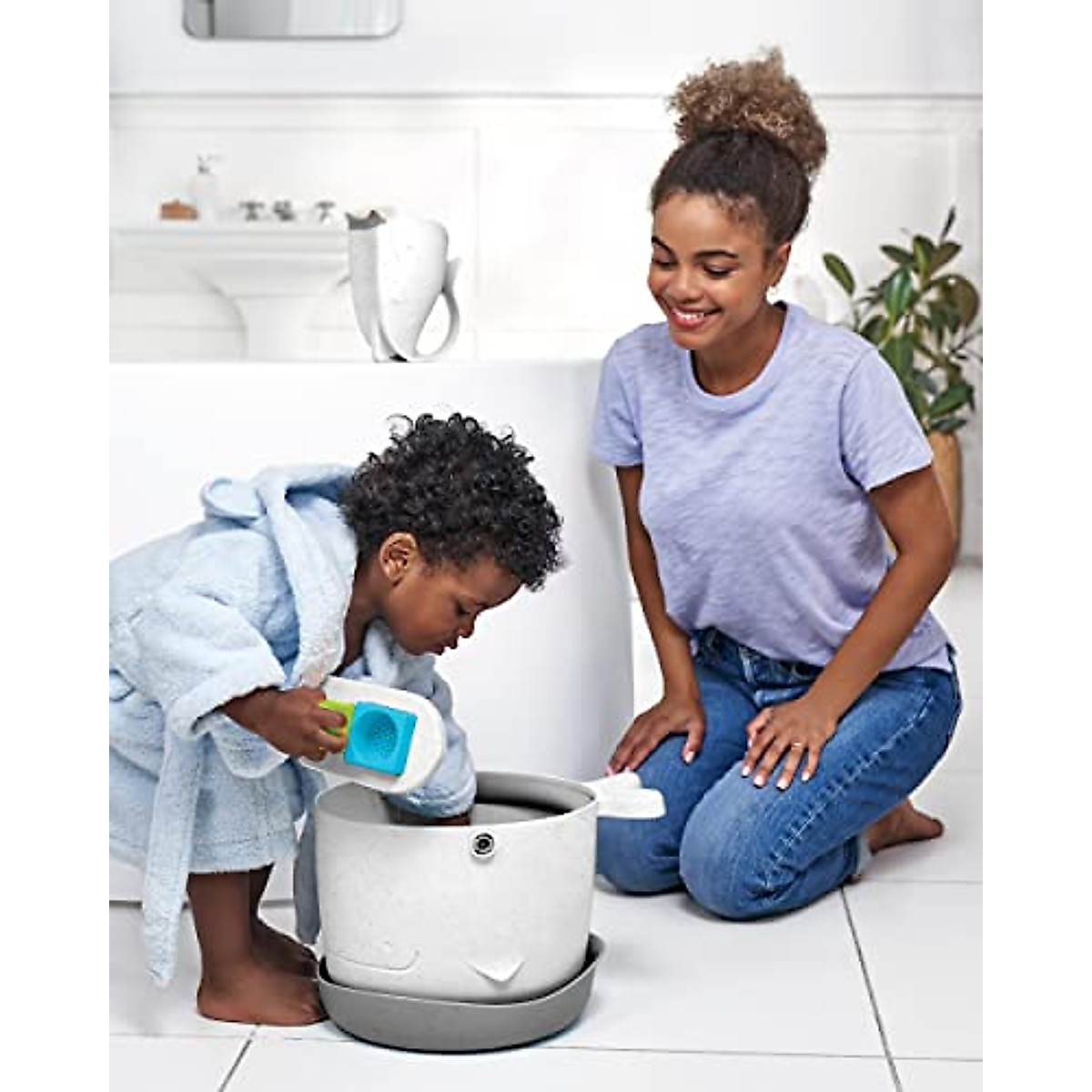 Skip Hop Moby x Oceanworks Baby Bath & Bath Toy Bucket Bundle