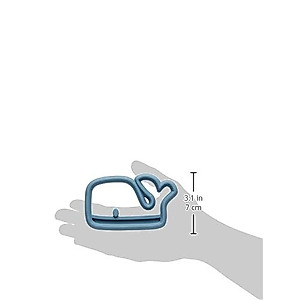 Itzy Ritzy Silicone Baby Teether – BPA-Free Infant Teether with Easy-to-Hold Design & Textured Back Side to Massage & Soothe Sore, Swollen Gums - Teething Toy for 3 Months & Up - Whale