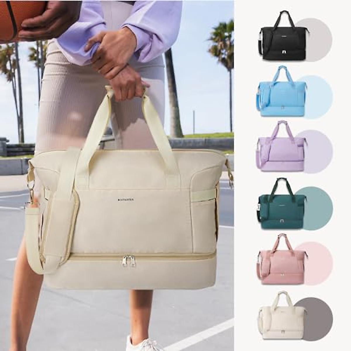 BOSTANTEN Weekender Bags for Women Travel Under Seat Carry On Bag Duffle Bag with Shoe Compartment Overnight Hospital Bags