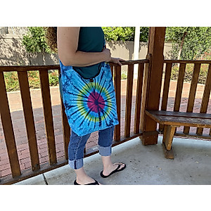 Original Collections Tie Dye Cross Body Shoulder Hippie Handbag Purse in Blue Large