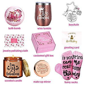 NAVK 21st Birthday Gifts for Her, Happy Birthday Gift Baskets for Your Best Friends, Sisters, Daughter, Best Gift Ideas for 21 Years Old Girls