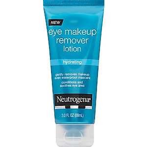 Neutrogena Hydrating Eye Makeup Remover Lotion, Gentle Daily Makeup Remover with Skin-Soothing Aloe and Cucumber Extracts to Remove Even Waterproof Mascara, Fragrance-Free, 3 oz