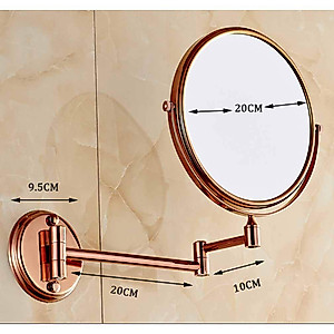 KARAOT Round Mirrors for Walls, 3X Magnification, Normal Double-Sided Bathroom Vanity Mirror Swivel, Extendable Folding, 360° Free Rotation, for Shaving, Makeup