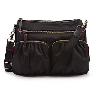 Korvara Nylon Crossbody Bag, Black - Premium Lightweight, Black, Size Medium