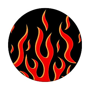 Y2K Red Flame Fire Pattern Psychedelic Aesthetic Phone PopSockets Swappable PopGrip