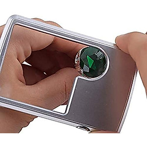 3X 6X Magnifying Glass Handheld Ultra-Thin Pocket Magnifier with LED Light for Jewelry, Coins, Vision Problem People