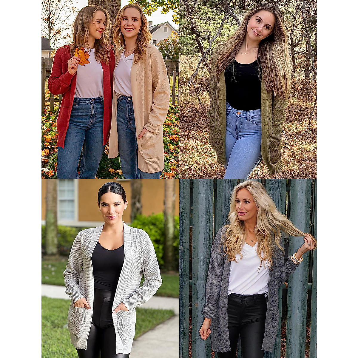 MEROKEETY Women's Soft Waffle Knit Cardigans Long Sleeve Open Front Loose Fall Sweater with Pockets,Teal,XL