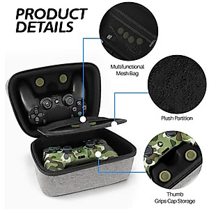 PS5 PS4 Switch Pro Controller Case, Game Controller Carrying Travel Case Compatible with PS-5, PS-4, X-Box, Switch Pro and Other Controllers, Protective Hard Storage Case for 2 Controllers, Grey
