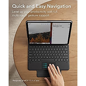 ESR iPad Keyboard Case for iPad Pro 12.9 inch (3rd, 4th, 5th, 6th Generation), Easy-Set Floating Cantilever Stand, Precision Multi-Touch Trackpad, Multi-Color Backlit Keys, Magic Keyboard, Black