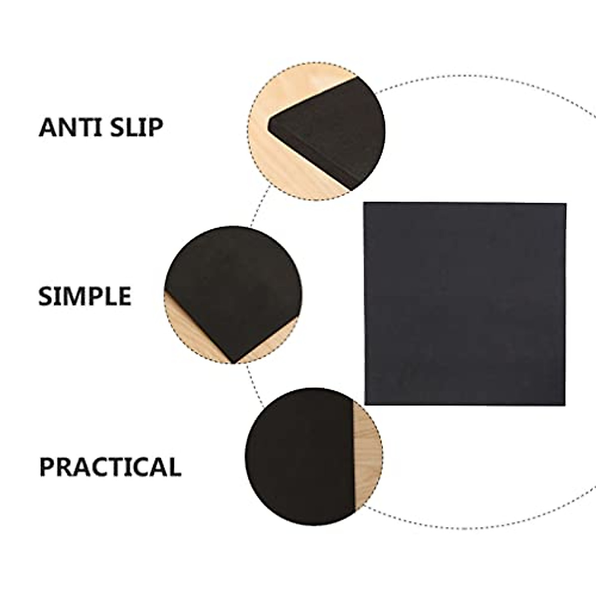 balacoo 5Pcs Fish Tank Pad Aqurium Mat Non- Skid Waterproof Aquarium Placement Mat for Home Desktop Tabletop Black