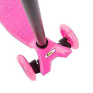Lil' Rider Kids Scooter-Beginner Adjustable Height Handlebar, 3 LED Light-up Wheels, Kick Scooter-Fun Balance Riding Toy for Girls and Boys (Pink) (80-TK166610P)
