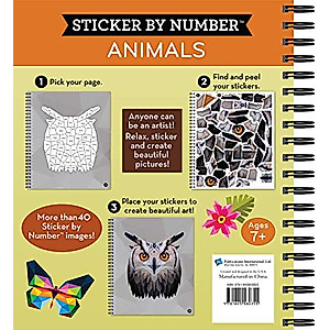 Brain Games - Sticker by Number: Animals - 2 Books in 1 (42 Images to Sticker)