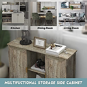 TaoHFE Farmhouse Buffet Cabinet,Farmhouse Credenza Cabinet,Farmhouse Sideboard Storage Cabinet,Coffee Bar Cabinet Buffet Table Thin Cabinet for Narrow Spaces Entry Cabinet Hallway Cabinet Dining Room