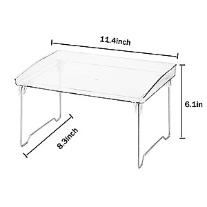 BFLCTTBD 2pcs Clear Acrylic Foldable Shelves Cabinet Storage Organizer Shelf Rack Countertop Stackable Shelve for Kitchen Bathroom