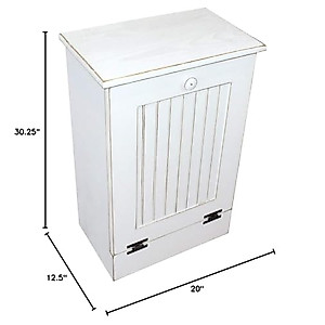 Sawdust City Solid Pine Tilt Out Trash Bin Holder (Old - Cottage White)