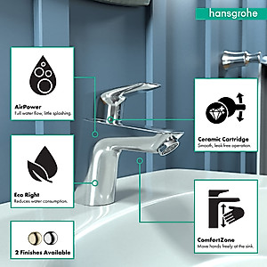 hansgrohe Logis Modern Low Flow Water Saving 1-Handle 1 5-inch Tall Bathroom Sink Faucet in Chrome, 71070001
