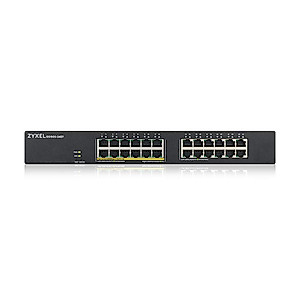 ZYXEL 24 Port PoE Switch Gigabit Ethernet Smart (GS1900-24EP) - Managed, with 12x PoE+ @ 130W, Rackmount, Limited Lifetime Protection