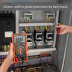 Digital Multimeter, LOMVUM TRMS 6000 Counts Electrical Tester AC/DC Amp Ohm Voltage Tester Meter with Temperature Frequency Resistance Continuity Capacitance Diode and Transistor Test
