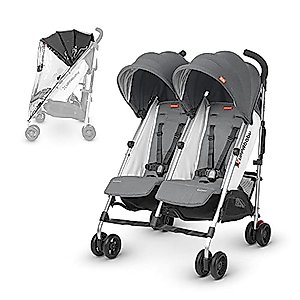 UPPAbaby G-Link 2  Stroller - Jordan (Charcoal Melange/Silver) + G-Link 2 Rain Shield