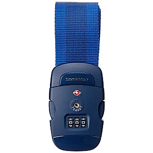 SAMSONITE Global Travel Accessories - Luggage Strap with Lock Luggage Strap, Blue (Midnight Blue), 190 Centimeters, with Integrated 3-Digit TSA Combination Lock
