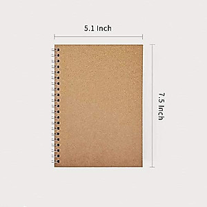Blank Spiral Notebook Soft Cover Journal,Unlined Sketch Book Pad (6 pack)