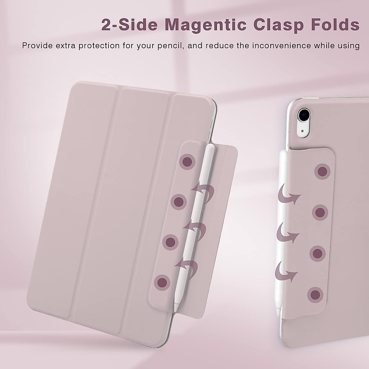 Magnetic Case for iPad Air 6/5/ 4, Slim Smart Folio for iPad Air 5th/ 4th Generation 10.9 Inch 2022/2020 Model, Trifold Stand Case, Auto Sleep/Wake (Taro Purple)