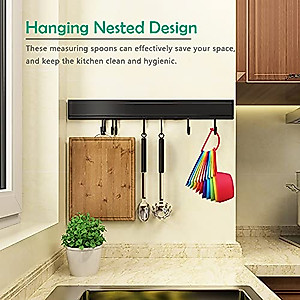 12 Piece Measuring Cups and Spoons Set, Colored Kitchen Measure Tools, Durable Nesting Cups and Spoons for Dry and Liquid, Dishwasher Safe