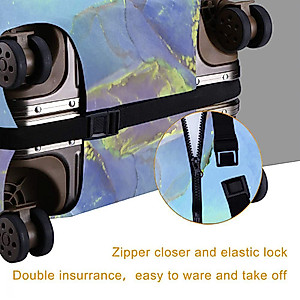 Wondertify Colorful Marble Paint Travel Suitcase Protector Alcohol Ink Watercolor Purple Blue Pink Black And White Swirl Elastic Washable Luggage Cover With Concealed Zipper Fits 29-32 Inch