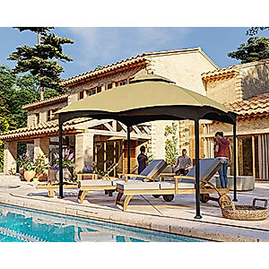 MASTERCANOPY Replacement Canopy Top for Lowe's Allen Roth 10x12 Gazebo #GF-12S004B-1 (Beige)