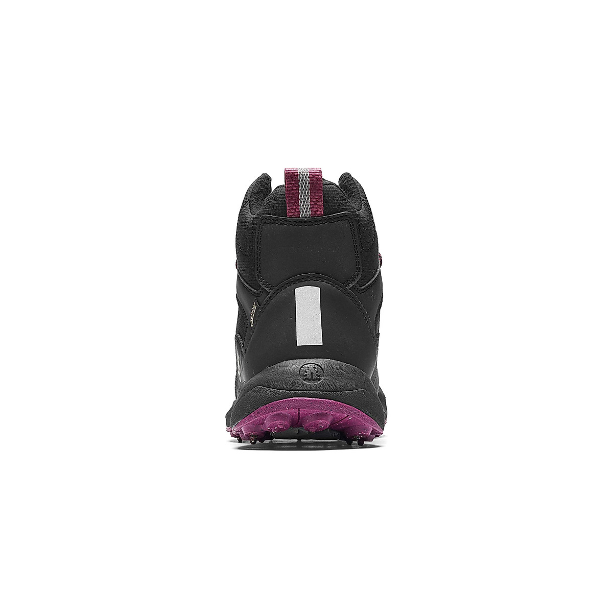Icebug Womens Pace3 BUGrip GTX Hiking Boot with Carbide Studded Traction Sole, Black/DarkHibiscus, 6.5