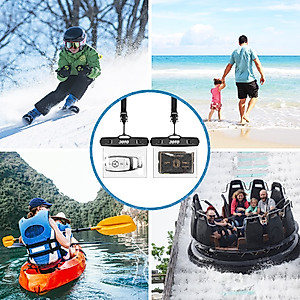 JOTO 2 Pack Waterproof Car Key FOB Case with Lanyard for Swimming Surfing, Small Waterproof Wallet Dry Bag for Money Credit ID Card Cash Coins -Black