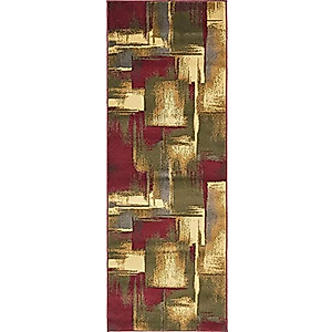 Unique Loom Barista Collection Area Rug - Timor (2' 2" x 6' 1" Runner, Multi/ Red)