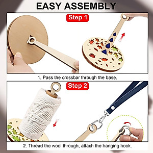 VEOUNDK 3 PCS Portable Wrist Yarn Holders Wooden Yarn Carrier Yarn Spinner for Carrying Yarn On The Go Knitting Supplies for Compilation Enthusiasts