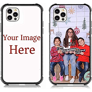 Personalized Custom Phone Case for Apple iPhone 12/12 Pro - Design Your Own Customized Custom Picture Photo Case Make Your Own Case Black