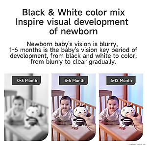 TUMAMA Black and White Baby Toys for 3 6 9 12 Months,Plush Hanging Rattles,Newborn Stroller Toys for Boys and Girls,4 Pack
