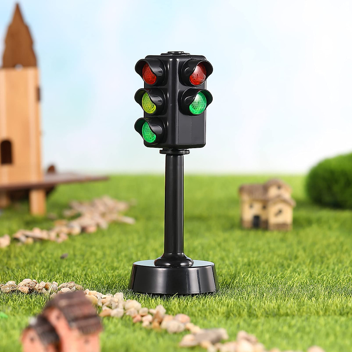 Kisangel Traffic Light 3pcs Simulation Traffic Traffic Toy Signs Kids Street Signs Playset Light Construction Themed Party Decorations Kids Light Table