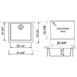 ALFI brand AB2420UM-C Kitchen Sink, Chocolate
