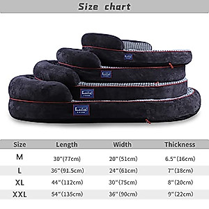 Laifug Memory Foam Oval Dog Bed (54x36x9Inch, Brown), Orthopedic Dog Bed for X-Large Dogs with Durable Waterproof Liner & Removable Washable Cover & Nonskid Bottom