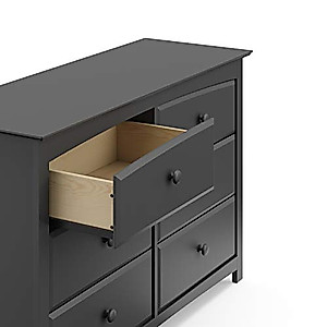 Storkcraft Kenton 6 Drawer Double Dresser (Gray) – Dresser for Kids Bedroom, Nursery Dresser Organizer, Chest of Drawers for Bedroom with 6 Drawers, Universal Design for Children’s Bedroom