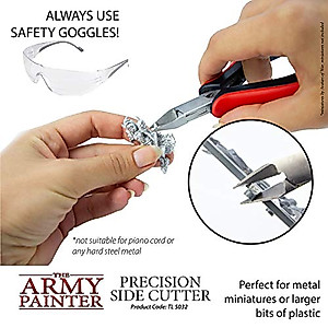 The Army Painter Stainless Steel Precision Side Cutters, Diagonal Flush Cutter with Safety Grip Handle, Nippers Wire Cutter - Flush Cutting Wire Cutters for Crafts, Metal & Plastic Resin Miniatures