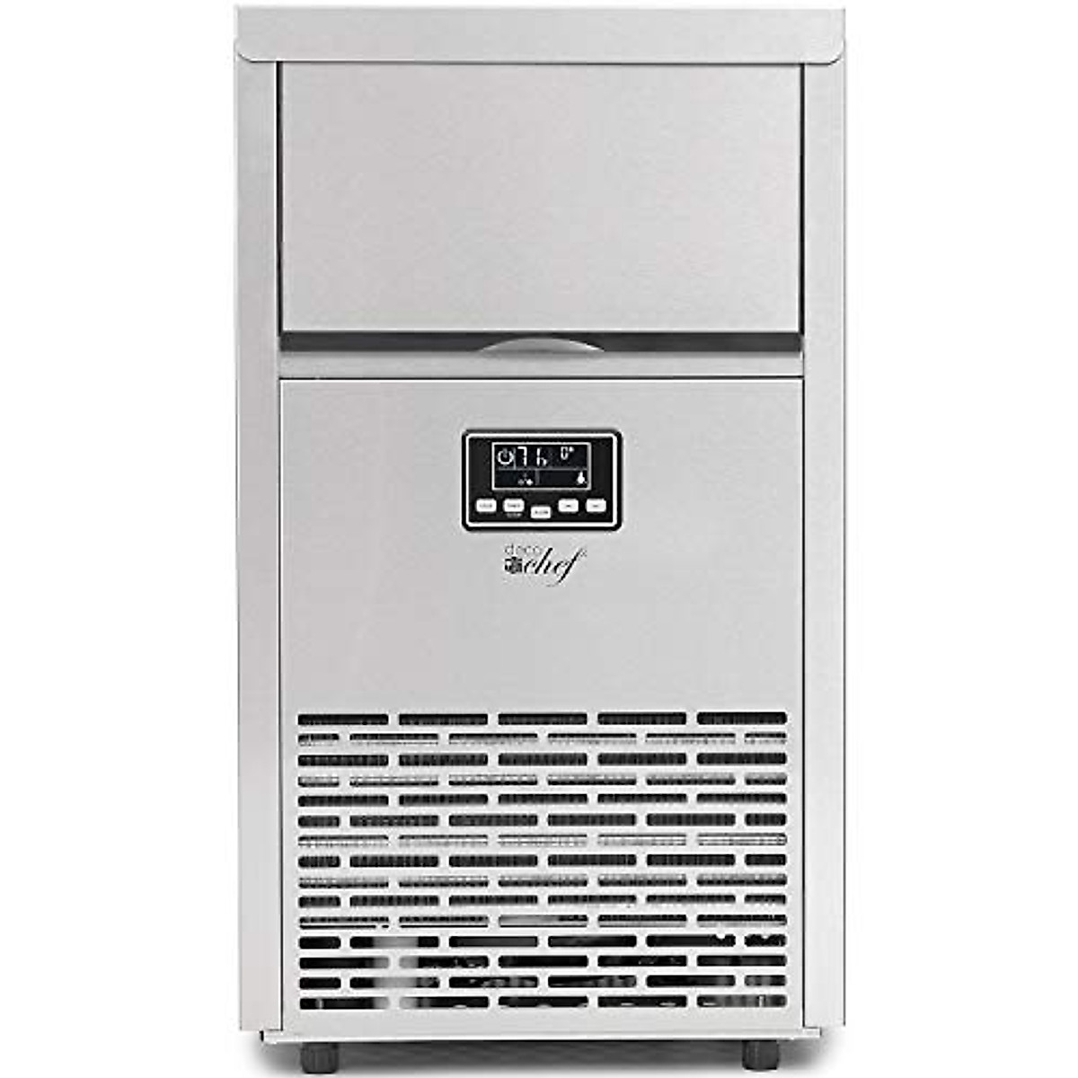 Deco Chef Commercial Ice Maker, 99lb/24 Hours, 33lb Storage Capacity, Stainless Steel, with 2 Year Enhanced Protection Bundle