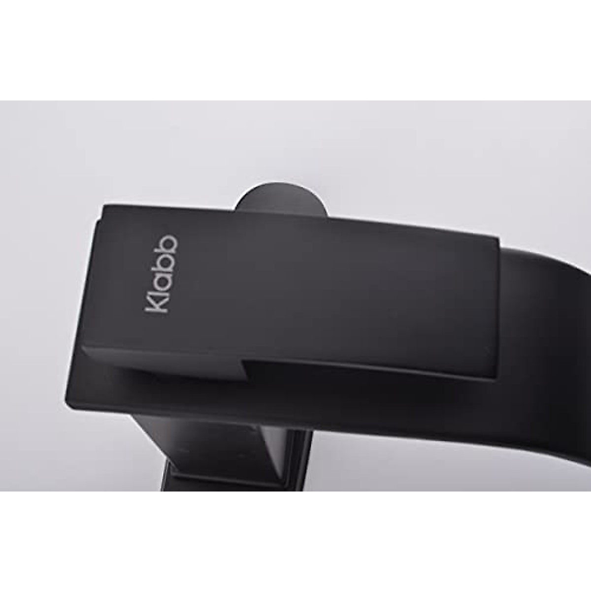 Klabb S16 Black Waterfall Spout Bathroom Faucet,Single Handle Bathroom Vanity Sink Faucet, Rv Lavatory Vessel Faucet Basin Mixer Tap with Deck Plate, Solid Brass/Matte Black